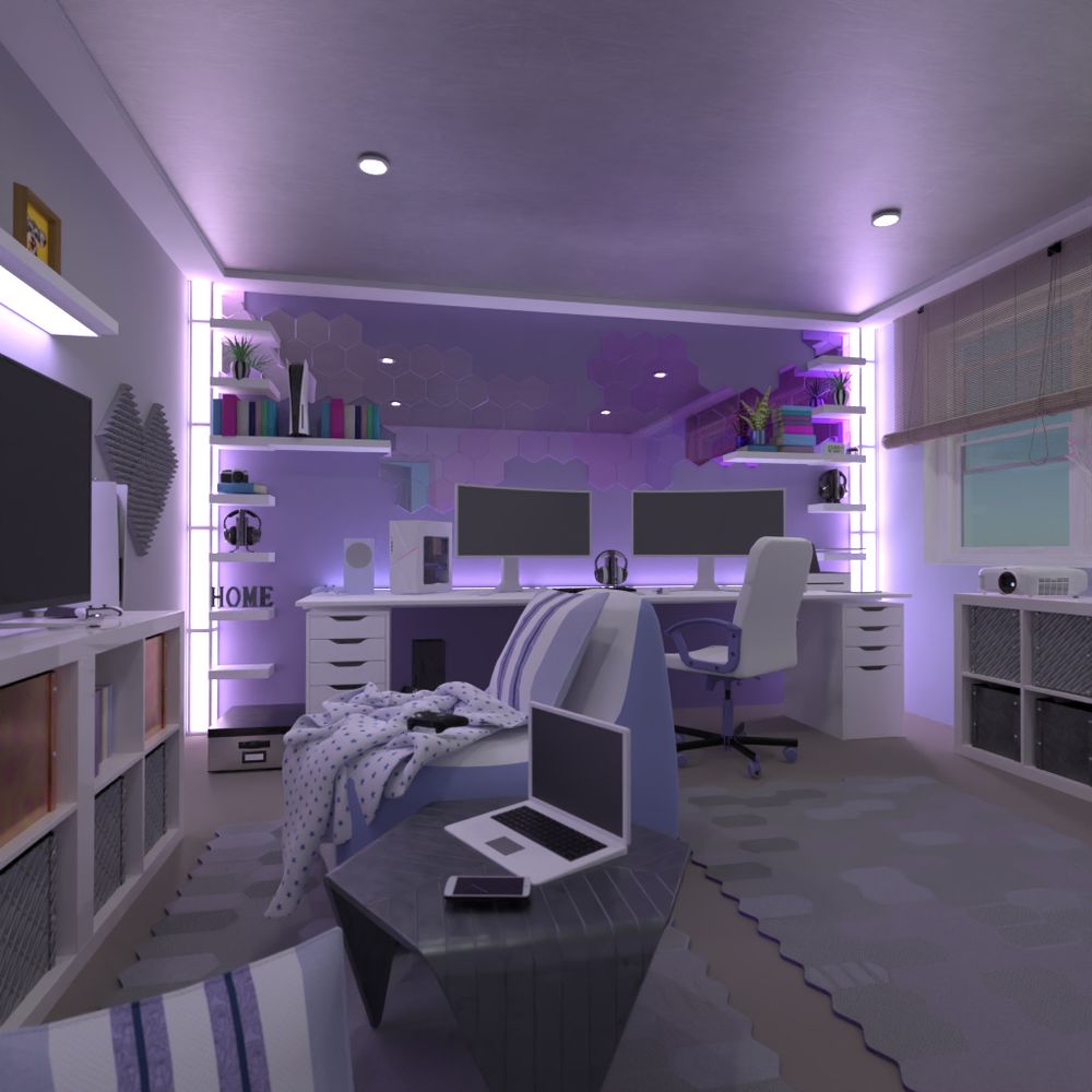 Quarto gamer: Dicas para um interior de quarto gamer - Planner 5D
