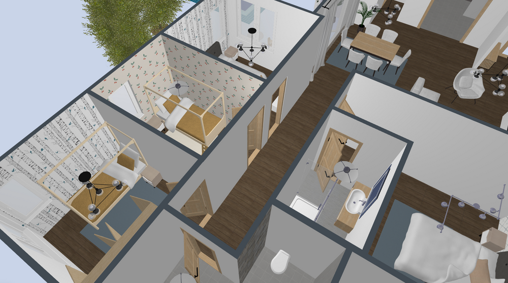 Planos de casas de 4 dormitorios gratis | Planner 5D