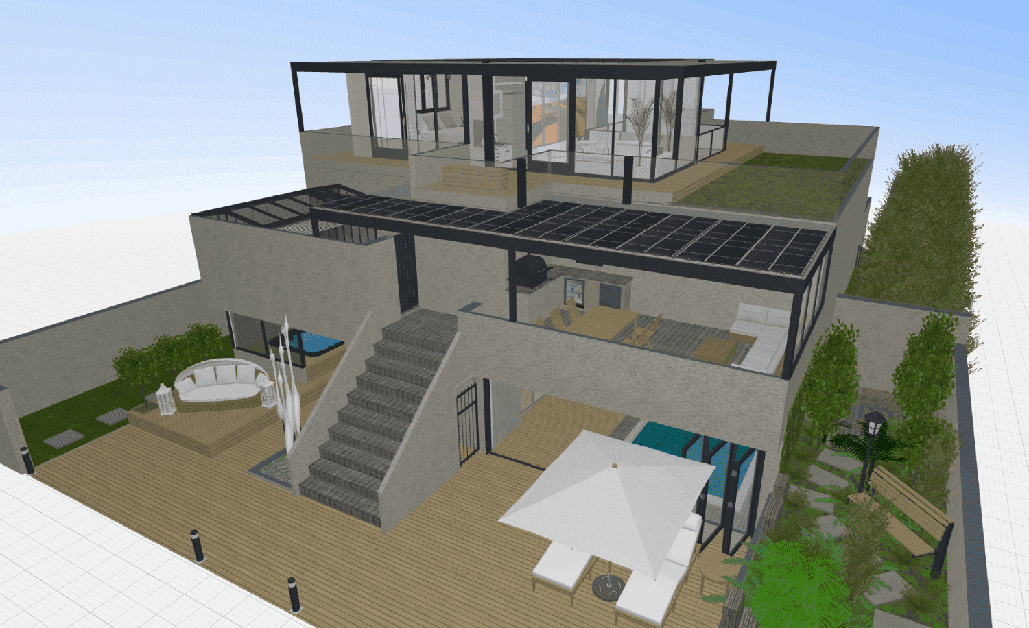 5 patios y jardines creados con Planner 5D