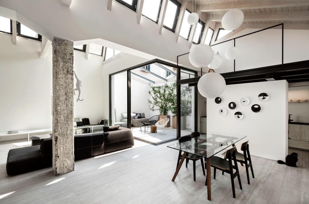 Un ático-loft de estilo industrial moderno que te encantará